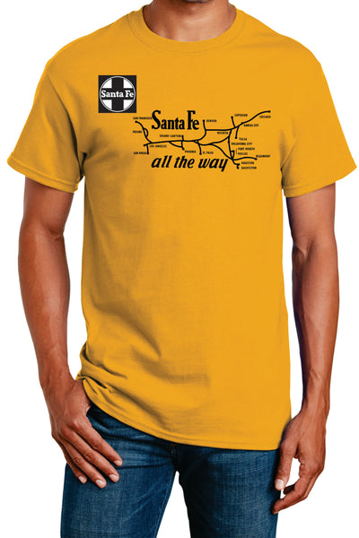 Santa Fe Railroad "All The Way" map Logo Shirt – Mohawk Design